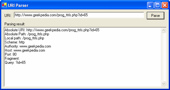 Using The Uri Class C Programming Tutorial • Geekpedia